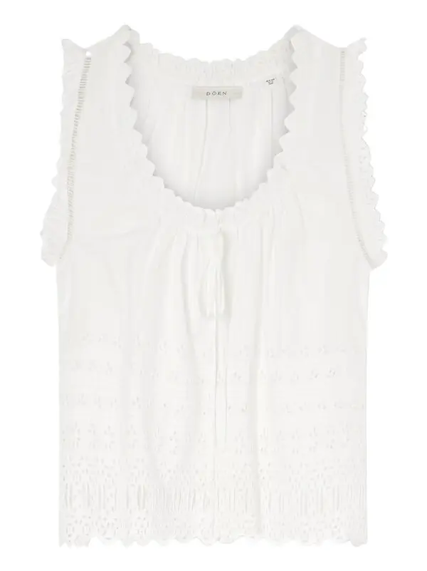DÔEN Broderie Anglaise Cotton Top - No
