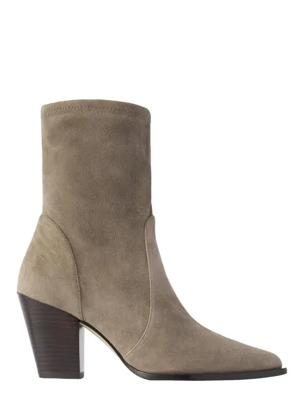 STUART WEITZMAN Block Heel Stretch Ankle Boots - Multicolor