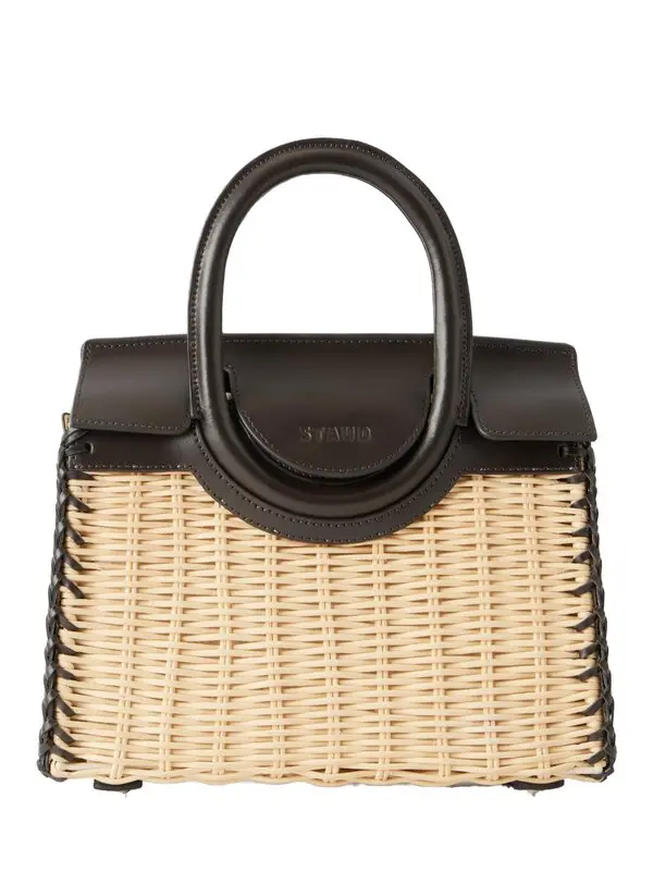 Staud Maude Mini Raffia Tote - Nude