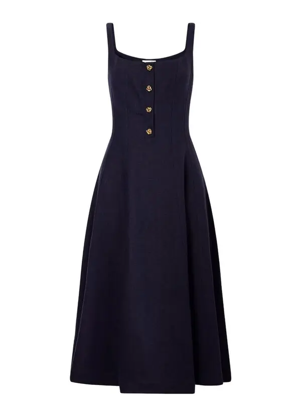 Altuzarra Orrie Button-detail Midi Dress - Black