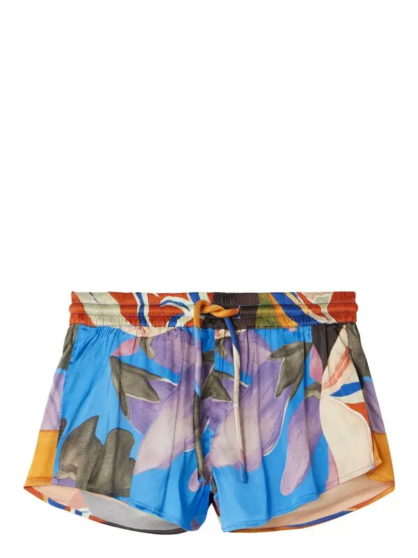 DONDE ESTEBAN Printed Silk-satin Shorts - Multicolor