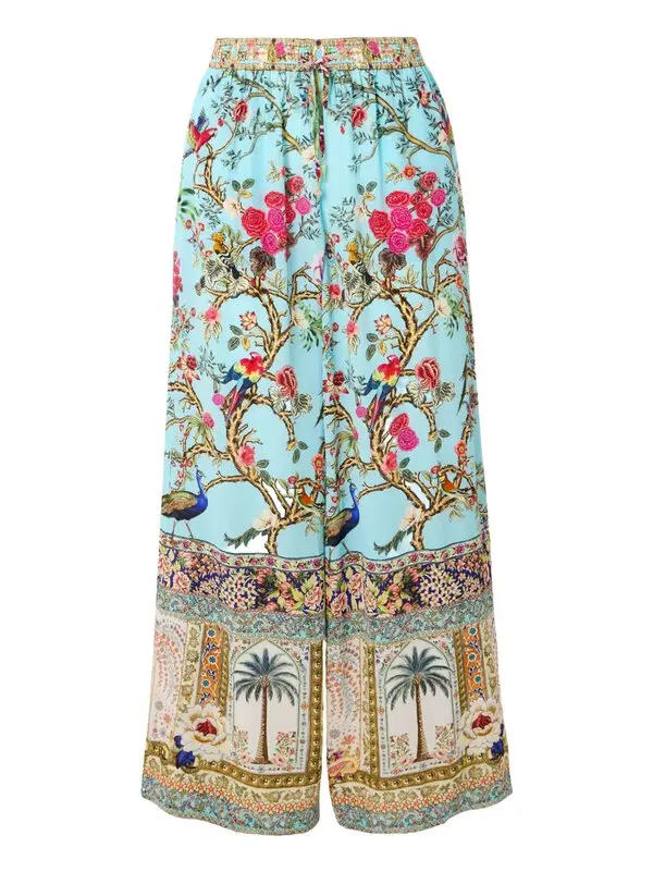 Camilla Printed Silk Wide-leg Pants - Multicolor