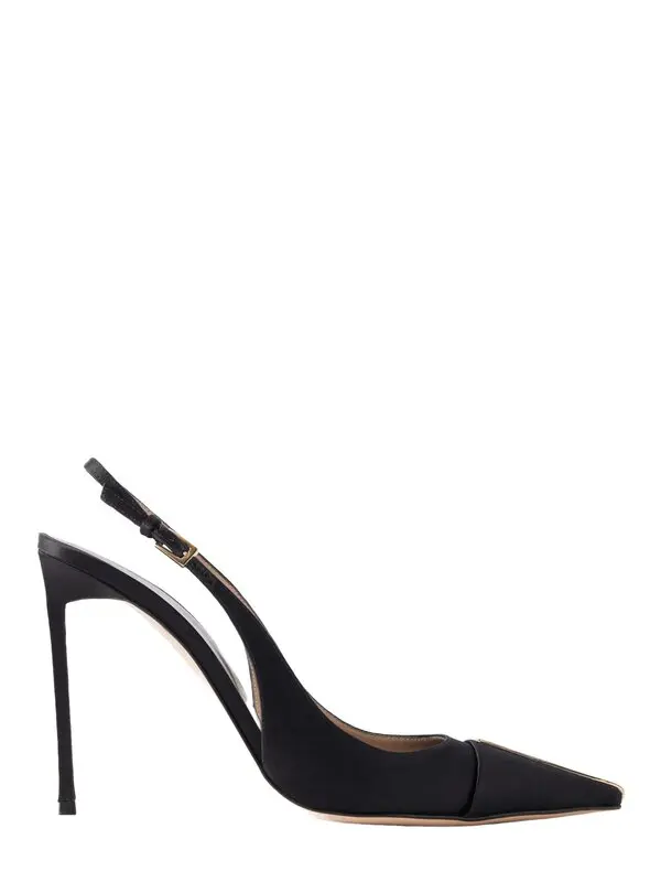 TOM FORD Crystal-embellished Satin Slingback Pumps - Black