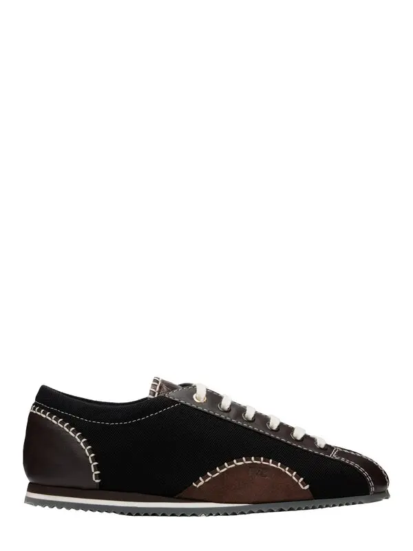 WALES BONNER Paris Sneakers In Leather And Canvas With Suede Trim - Black