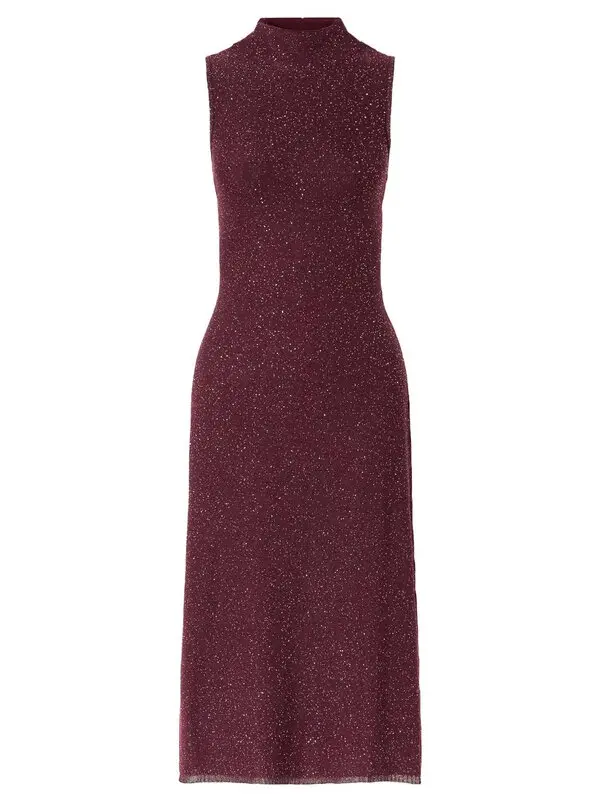 Altuzarra Sequined Knitted Halterneck Midi Dress - Red