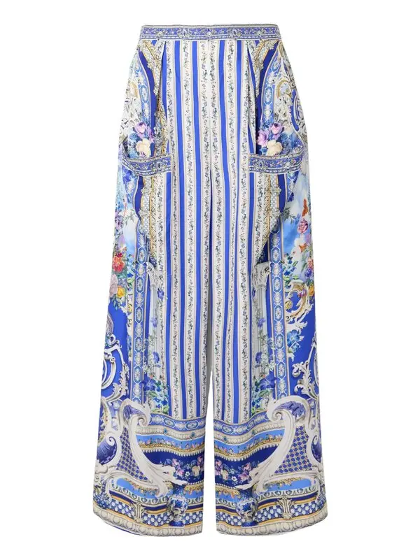 Camilla Printed Silk-satin Wide-leg Pants - Multicolor