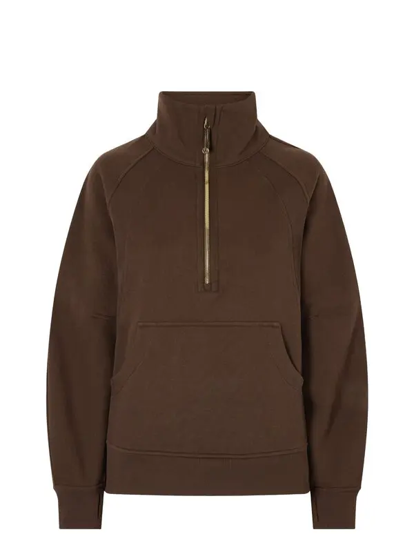Lululemon Cotton-blend Jersey Funnel-neck Half Zip Sweatshirt - Green