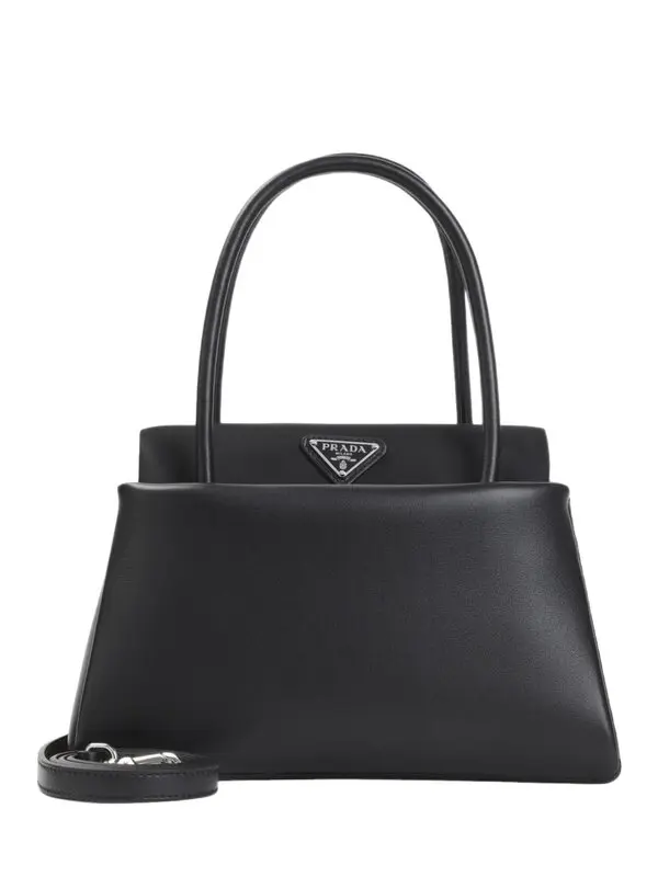 Prada Triangle Logo Tote Bag - Black