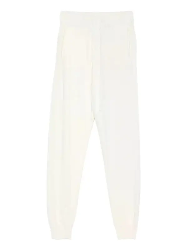 SERGIO MORETTI FIRENZE White Knitted Drawstring Track Pants - Neutrals