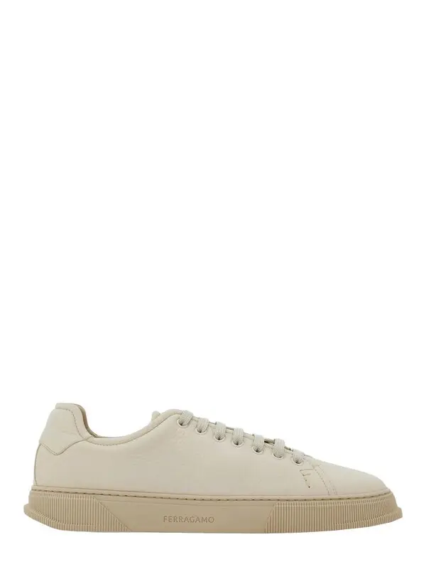 FERRAGAMO Calfskin Leather Sneakers - Brown
