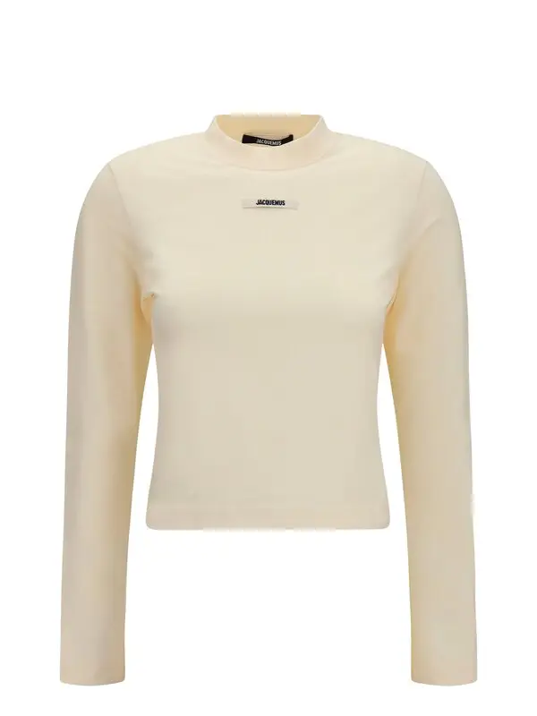 Jacquemus Long Sleeve T-shirt With Logo Patch - Multicolor