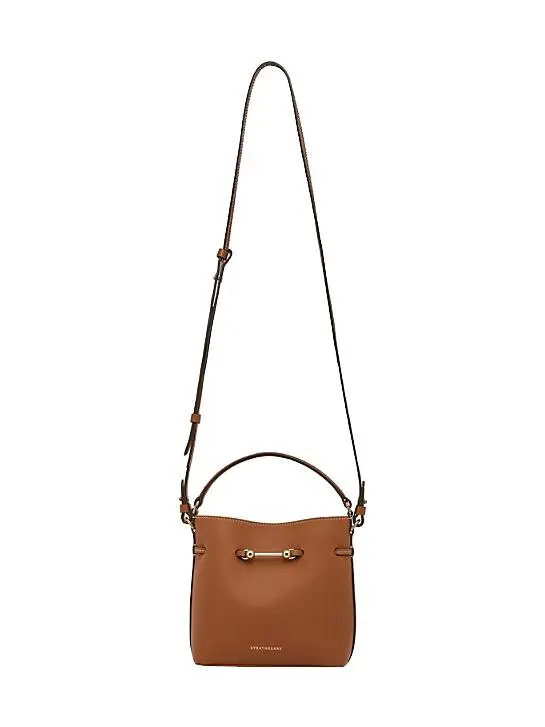 Strathberry Corda Mini Leather Bucket Bag - Chestnut