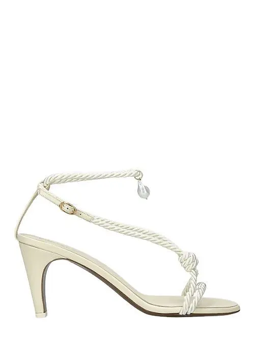 NEOUS Garnet Rope Leather Mid Heel Sandals - Bone