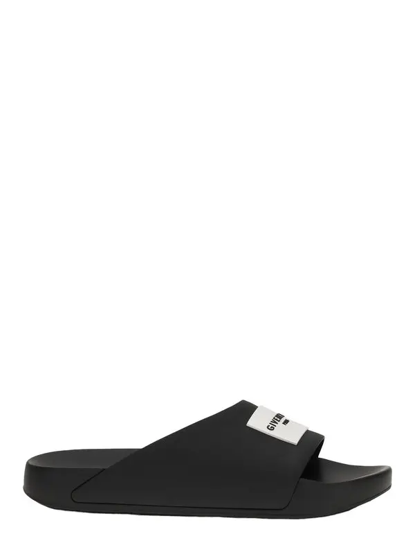 Givenchy Rubber Logo Slippers - Black