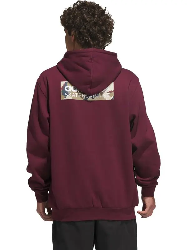 Adidas Skateboarding Logo Hoodie With Camouflage Infill - Maroon