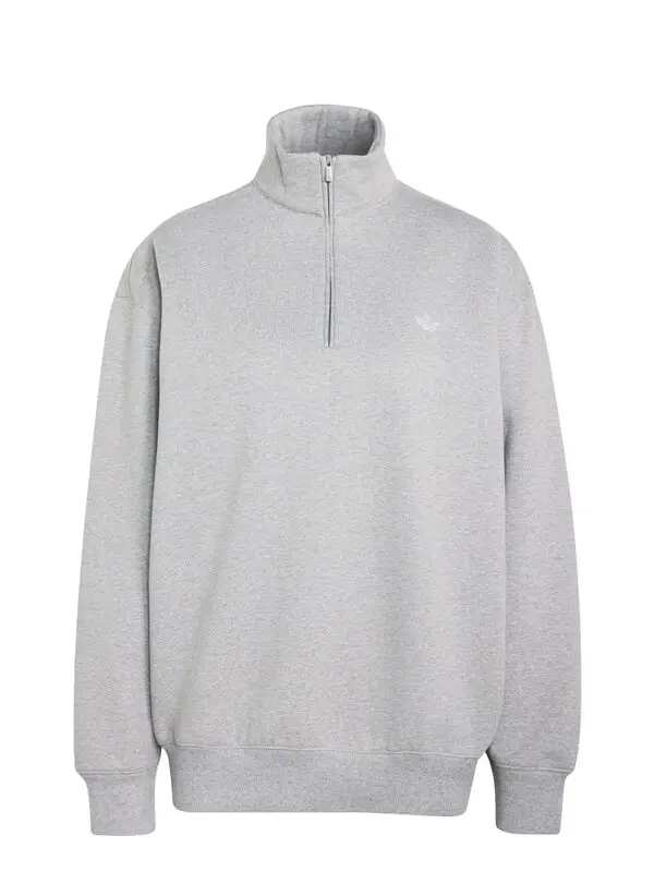 Adidas Essentials Fleece Half-zip Sweatshirt - Medium Grey Heather
