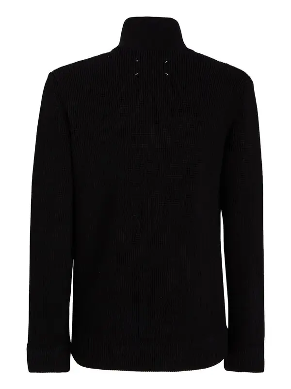 MAISON MARGIELA Ribbed Knit Zip-up Sweater - Multicolor