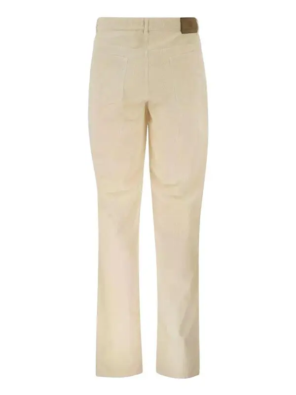 Brunello Cucinelli Beige Corduroy Straight Leg Trousers - Neutrals