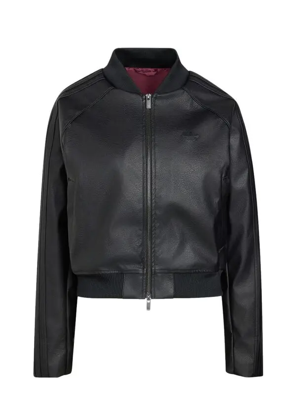 Adidas Pleather Tracktop - Black / Maroon
