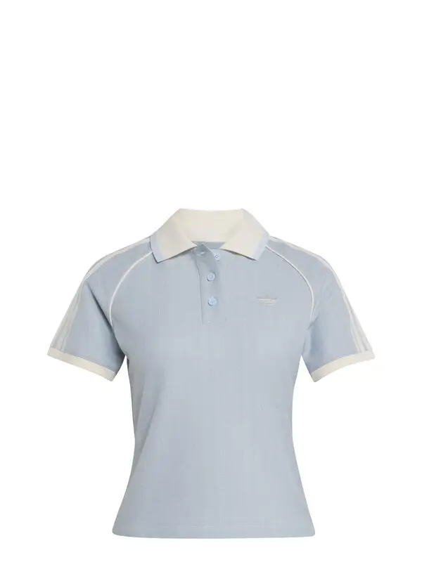 Adidas Originals Tweed Polo Shirt - Crystal Sky