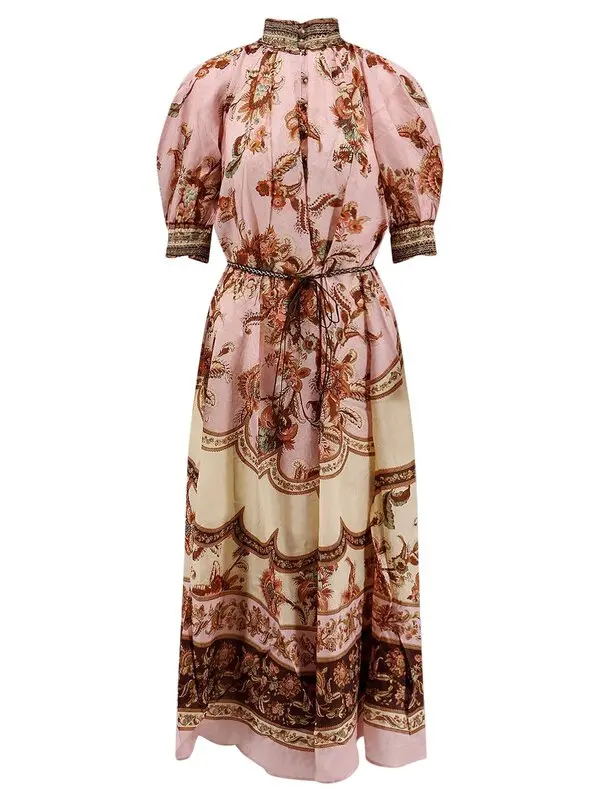 Zimmermann Aster Billow Silk Long Dress - Multicolor