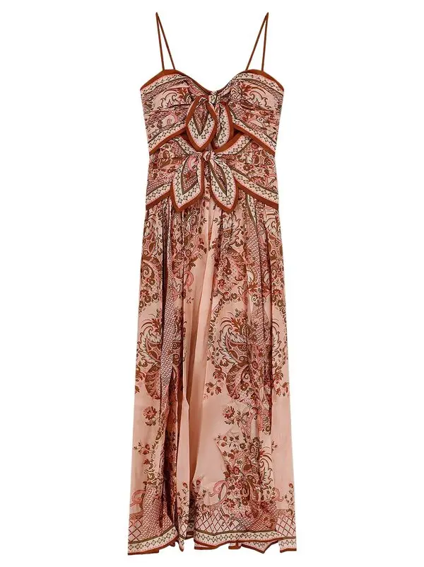 Zimmermann Aster Scarf Silk Maxi Dress - Multicolor