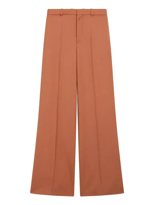 Chloé Flared Wool Trousers - Brown