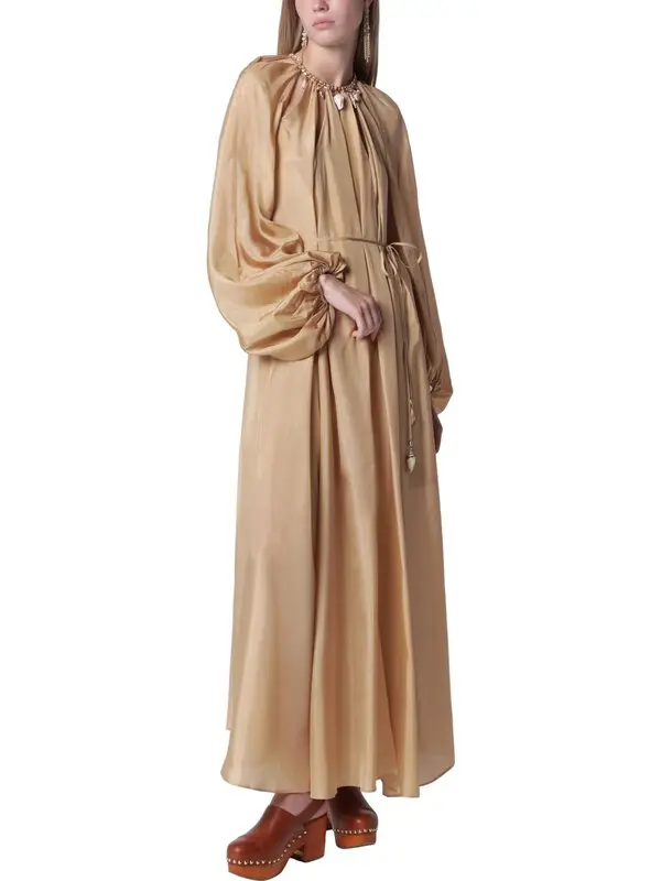 Zimmermann Mahon Maxi Dress In Silk Habotai - Silver