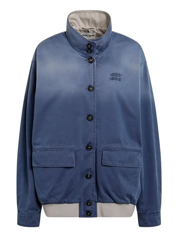 Miu Miu Old-washed Twill Blouson Jacket - Cream