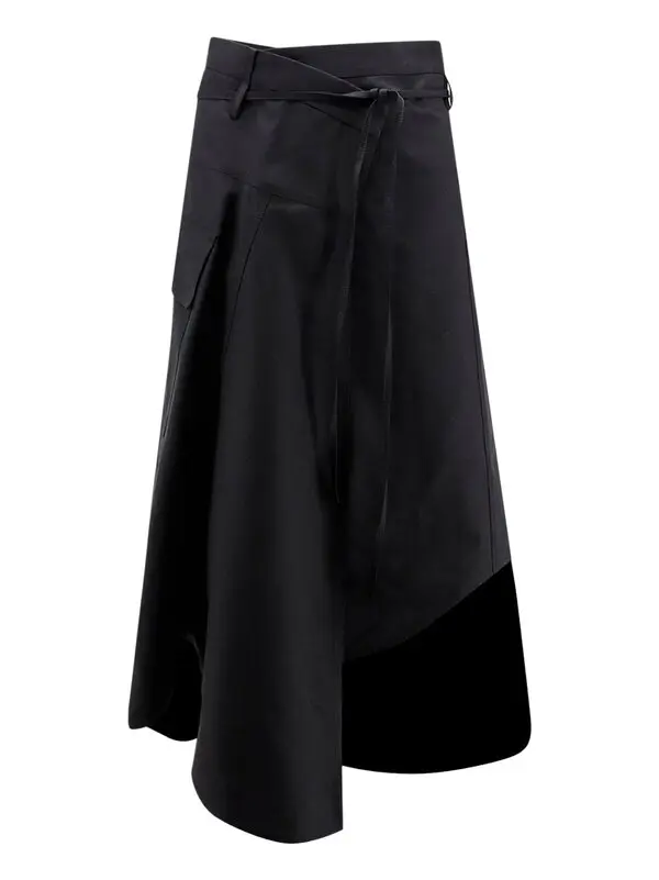 Bottega Veneta Compact Cotton Canvas Asymmetrical Skirt - Multicolor