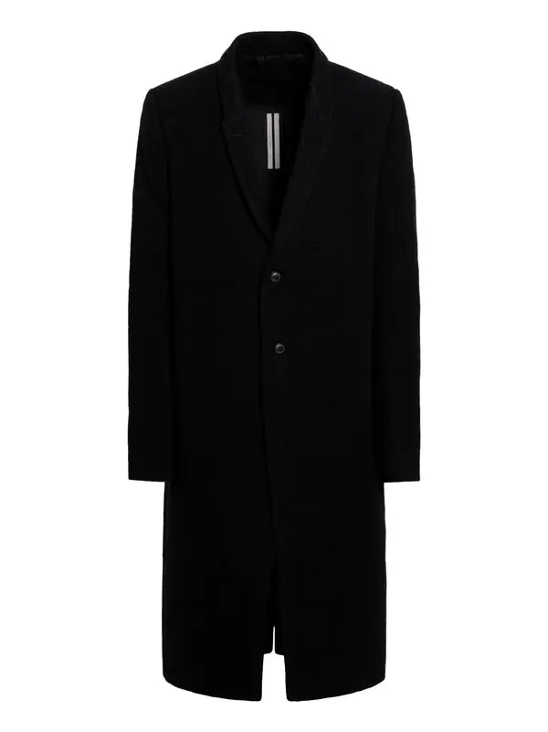 Rick Owens Single-breasted Wool Coat - Black