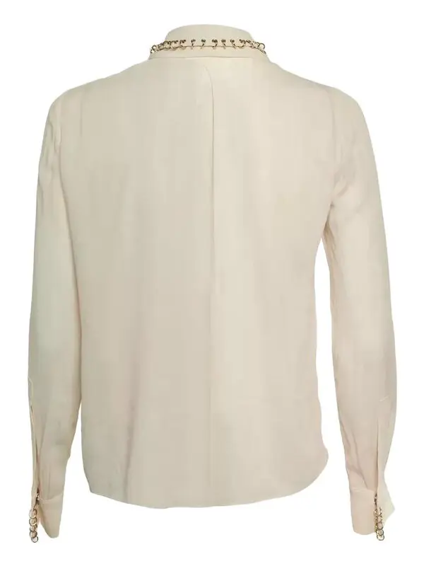 Elisabetta Franchi Embellished Collar Long Sleeve Shirt - Neutrals