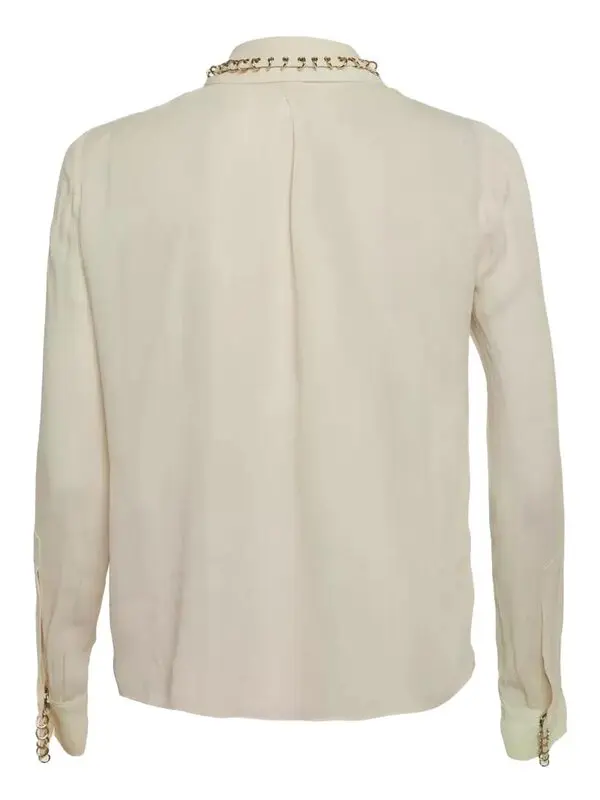 Elisabetta Franchi Embellished Collar Long Sleeve Shirt - Neutrals