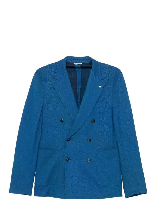MANUEL RITZ Double-breasted Blazer - Blue