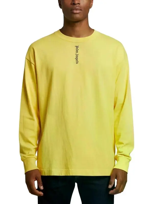 Palm Angels Logo-print Long-sleeve T-shirt - Yellow