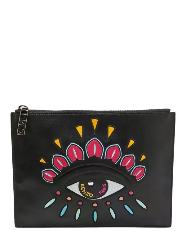 Kenzo Eye Zip-fastening Clutch Bag - Black