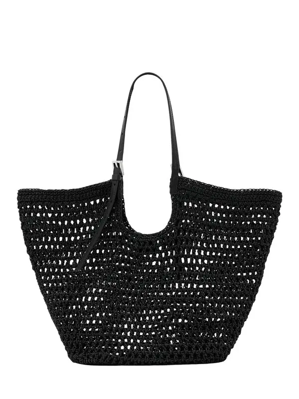 ALLSAINTS Crochet Ara East-west Tote Bag - Black