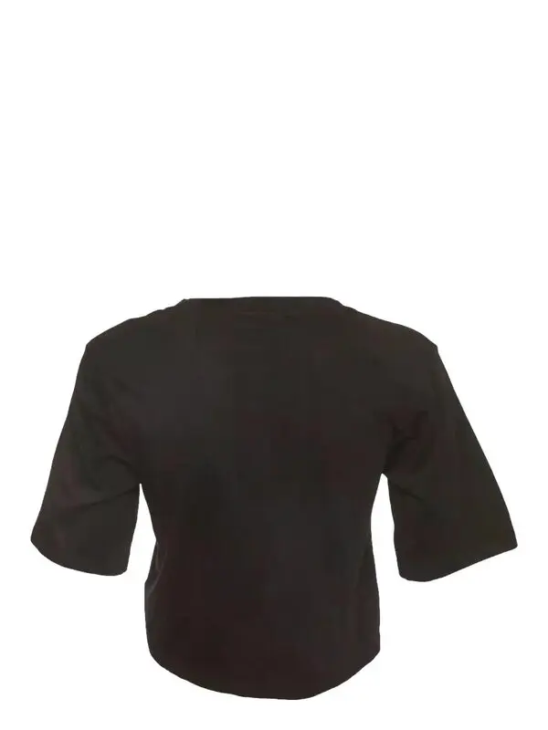 Sandro Rhinestone Embellished Cropped T-shirt - Black
