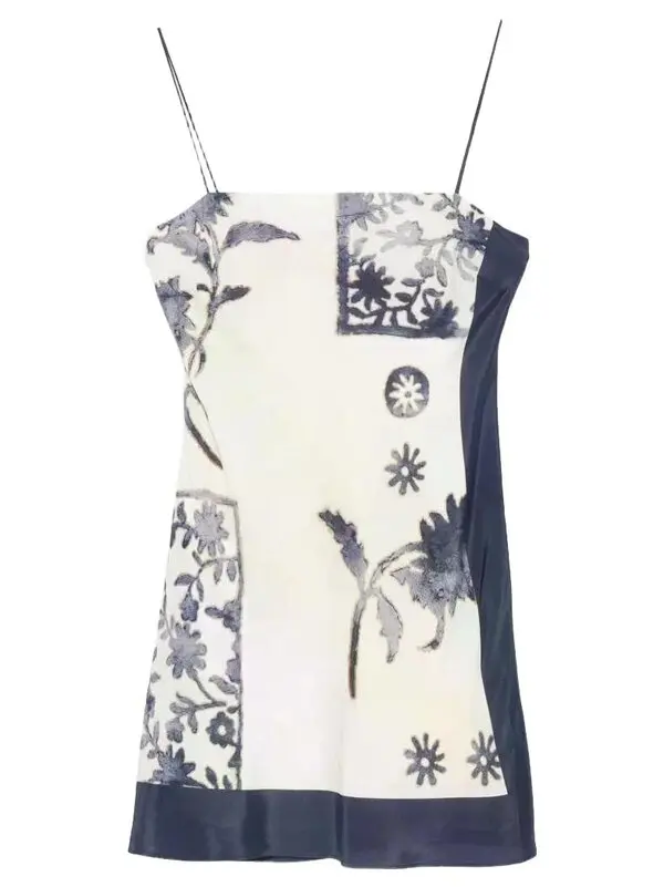 SIR. Philippa Floral-print Spaghetti-strap Mini Dress - Neutrals