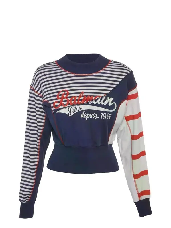Balmain Logo Print Sweatshirt - Blue