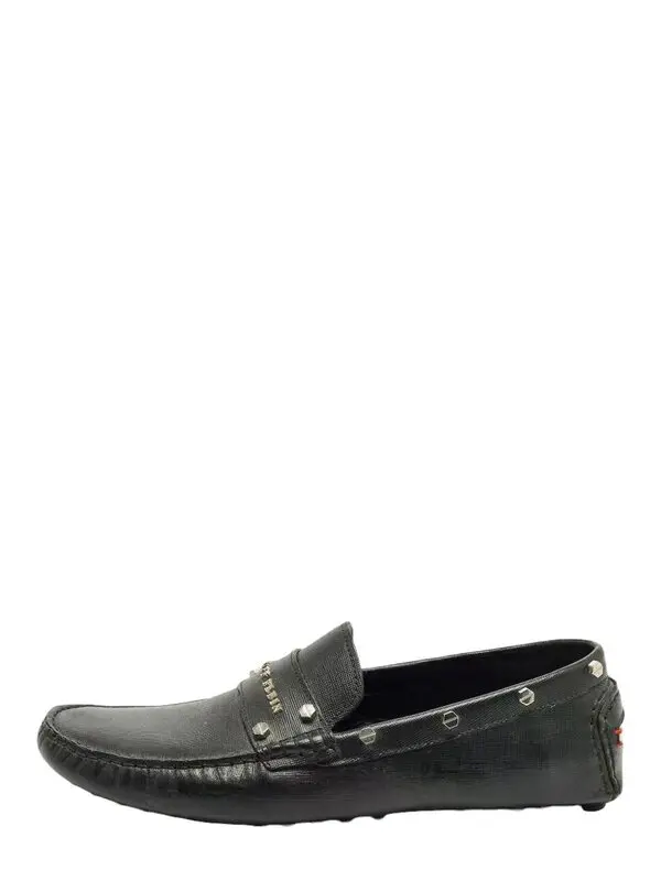 Philipp Plein Studded Saffiano Loafers - Black