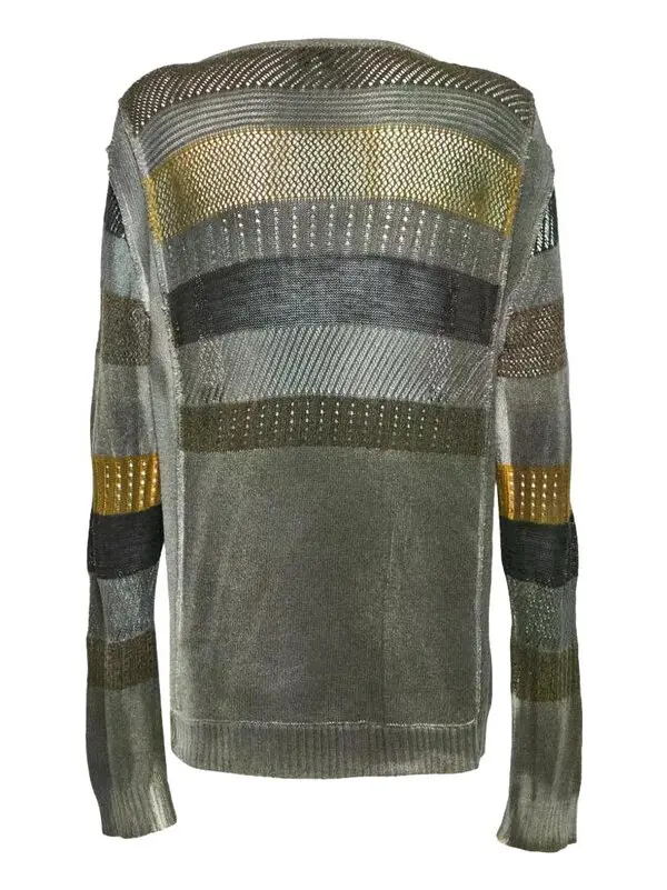 D&G PREOWNED D&g Striped Knit Sweater - Grey