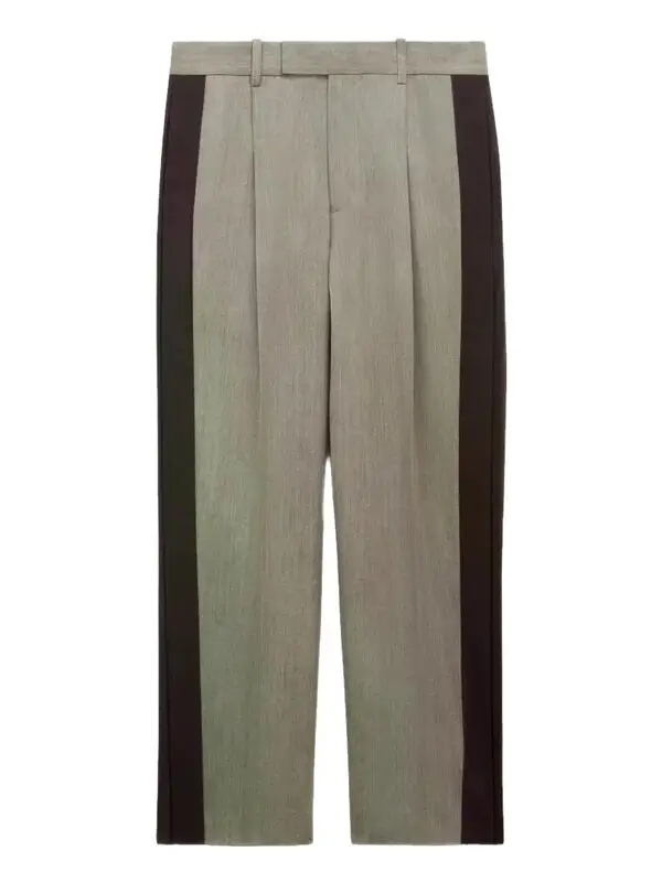 Marni Wool Pants With Contrast Side Bands - Grey