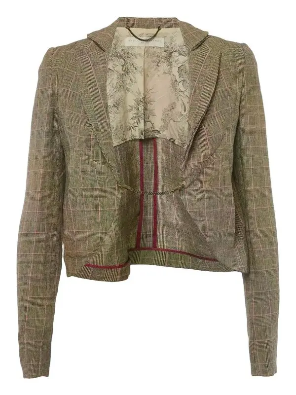Stella McCartney Prince Of Wales Check Chain-link Blazer - Brown