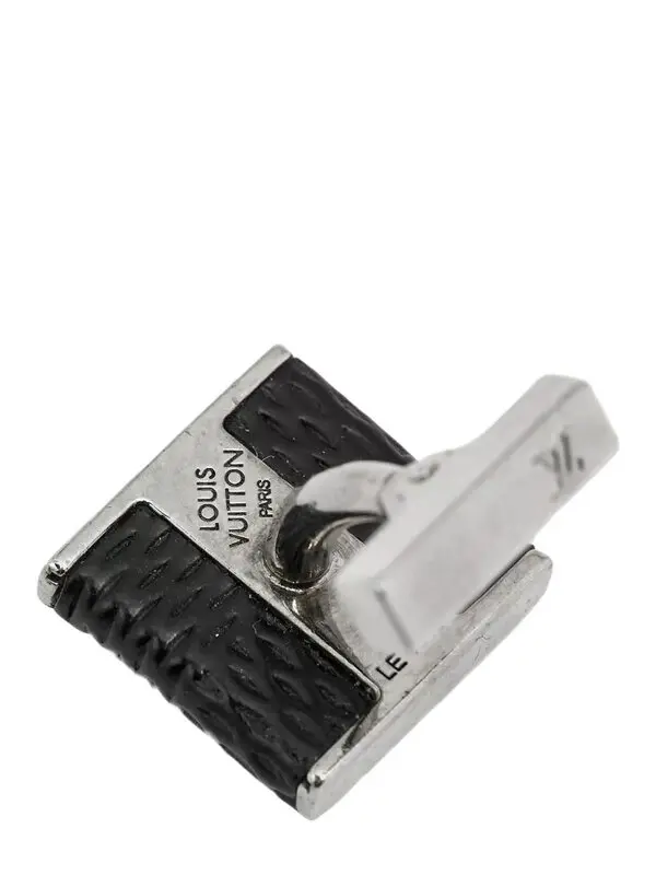 LOUIS VUITTON Damier Graphite Leather Cufflinks - Silver