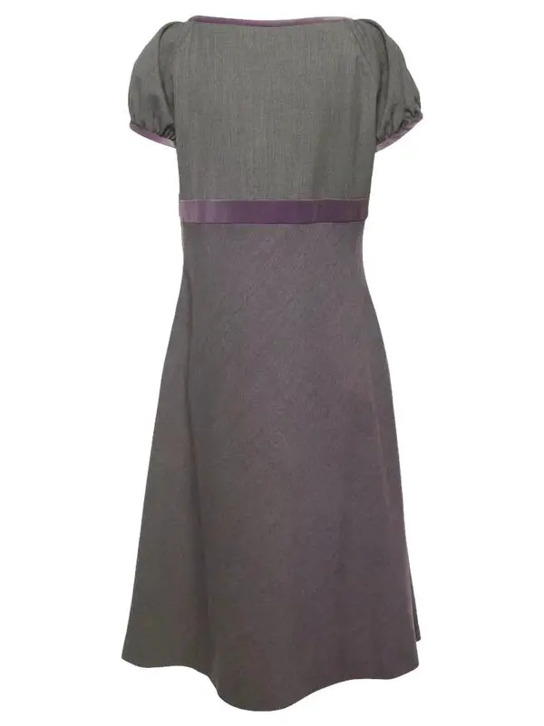 Valentino Garavani Velvet Trim Empire Waist Dress - Grey