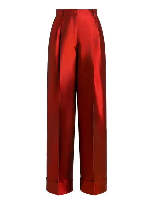 Dolce & Gabbana Mikado Silk Trousers - Red