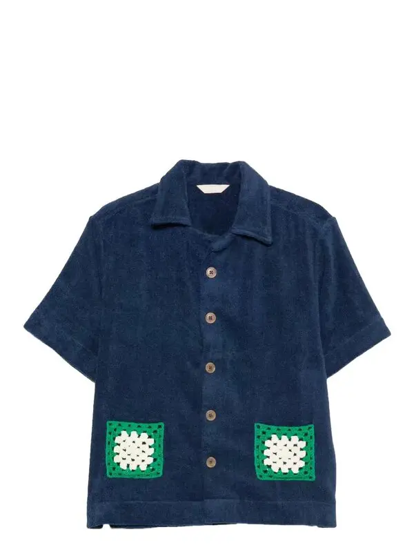TERRY PUESTO Crochet-trim Detail Shirt - Blue