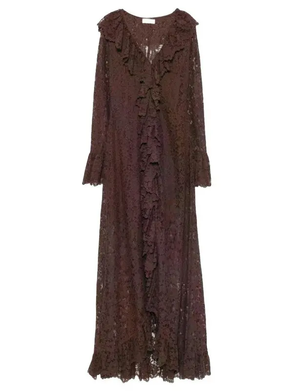 DE LA VALI Clementina Maxi Dress - Brown
