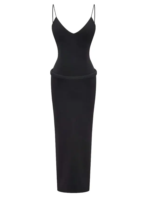 OCCLEUS Bailey V-neck Midi Dress - Black